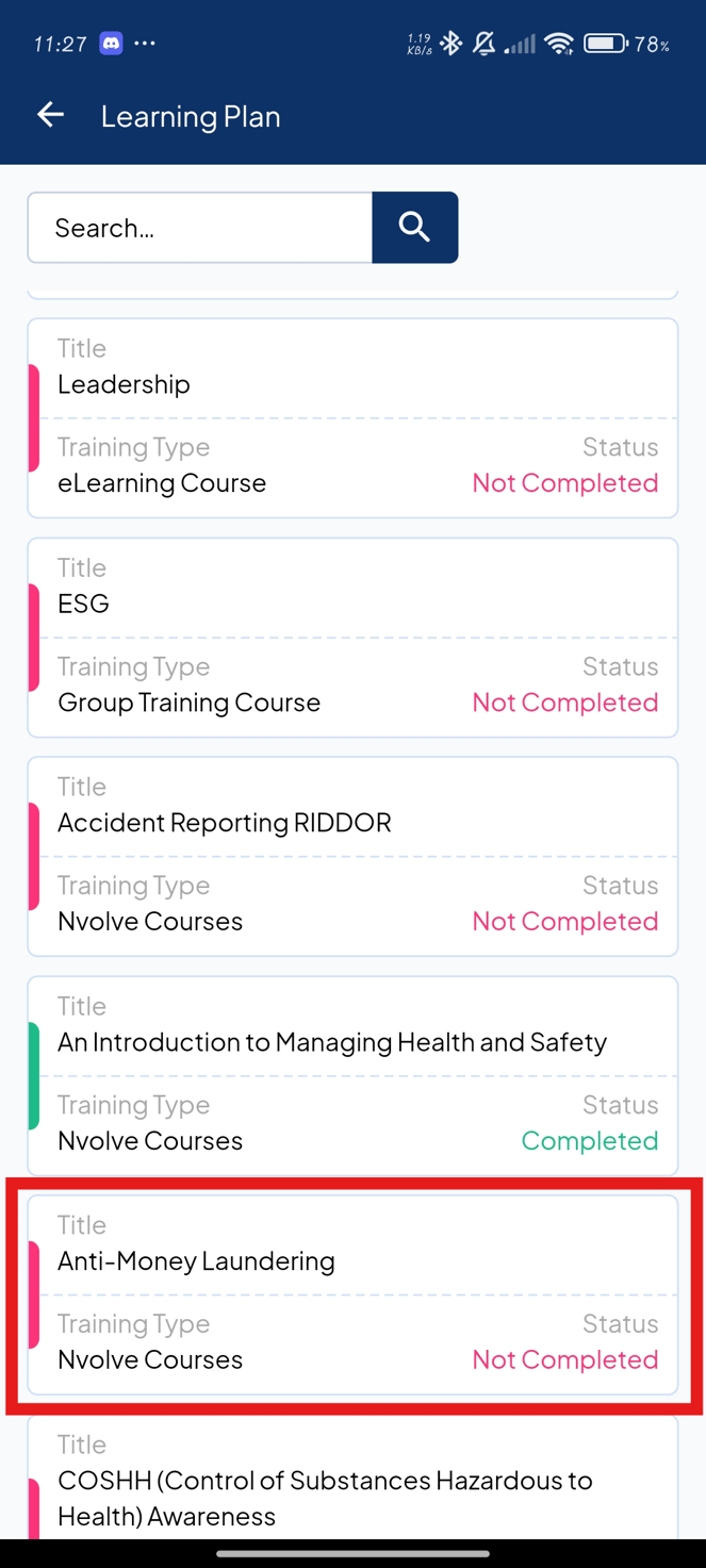 How can the learning be completed on the Nvolve App on a Mobile