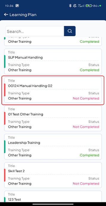 How can the learning be completed on the Nvolve App on a Mobile