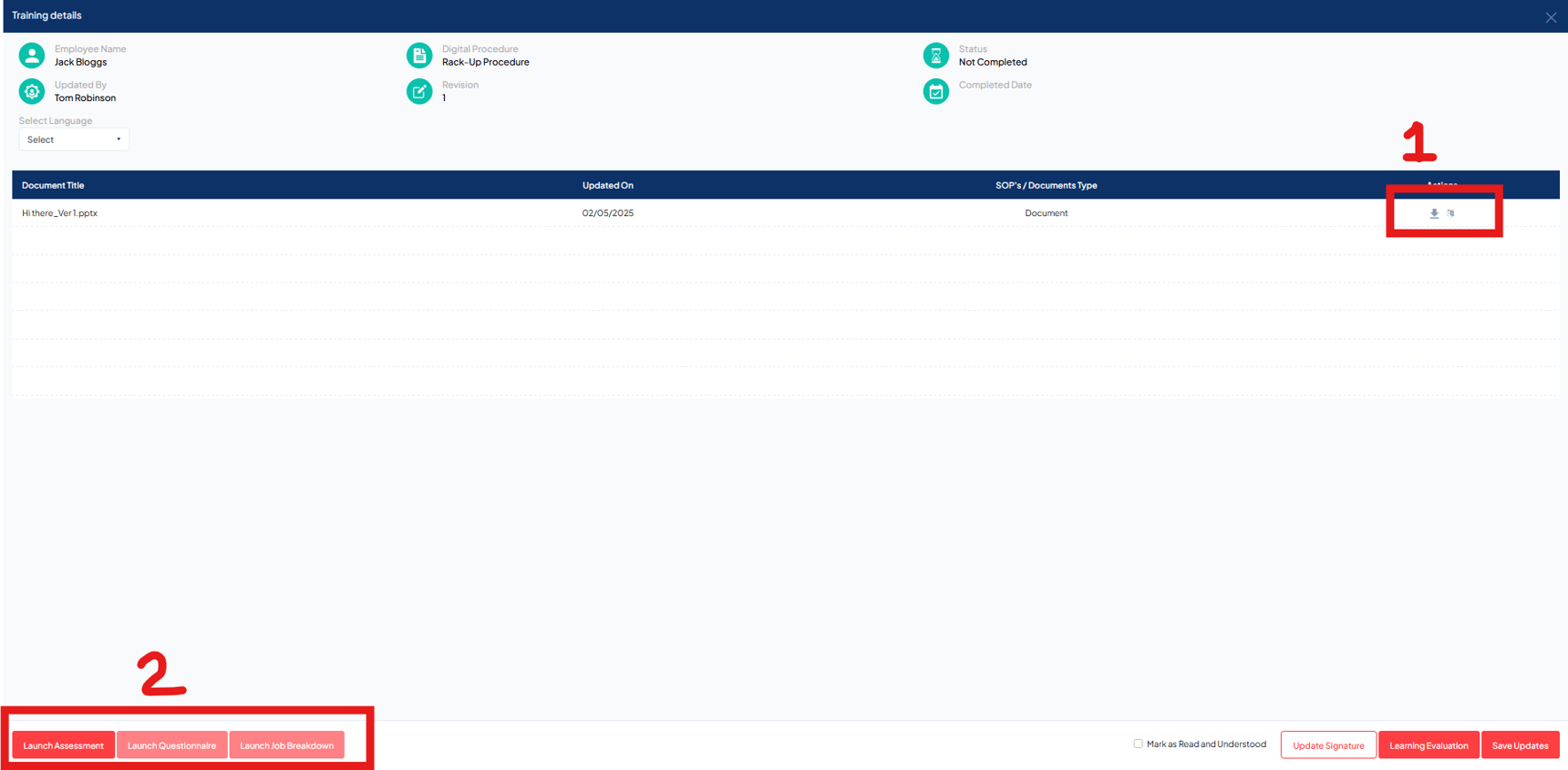 How to sign off Training as an Employee