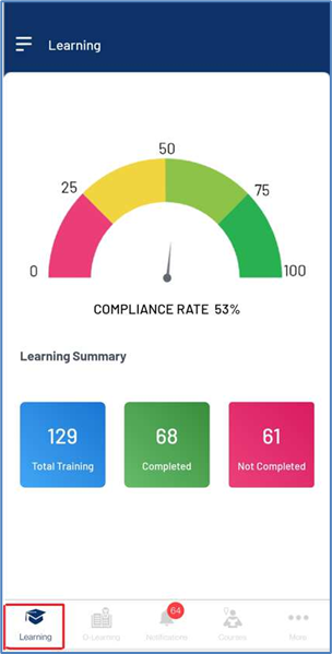 How can the learning be completed on the Nvolve App on a Mobile