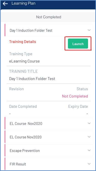 How can the learning be completed on the Nvolve App on a Mobile