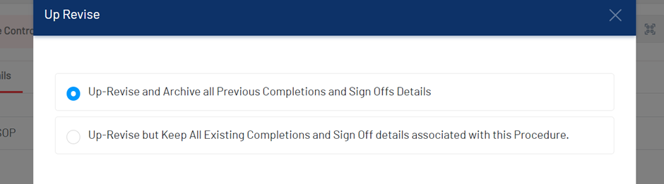 How to Up Revise a procedure?