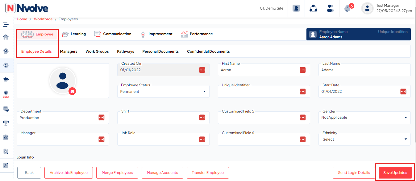 How to Update an Employee's Record?